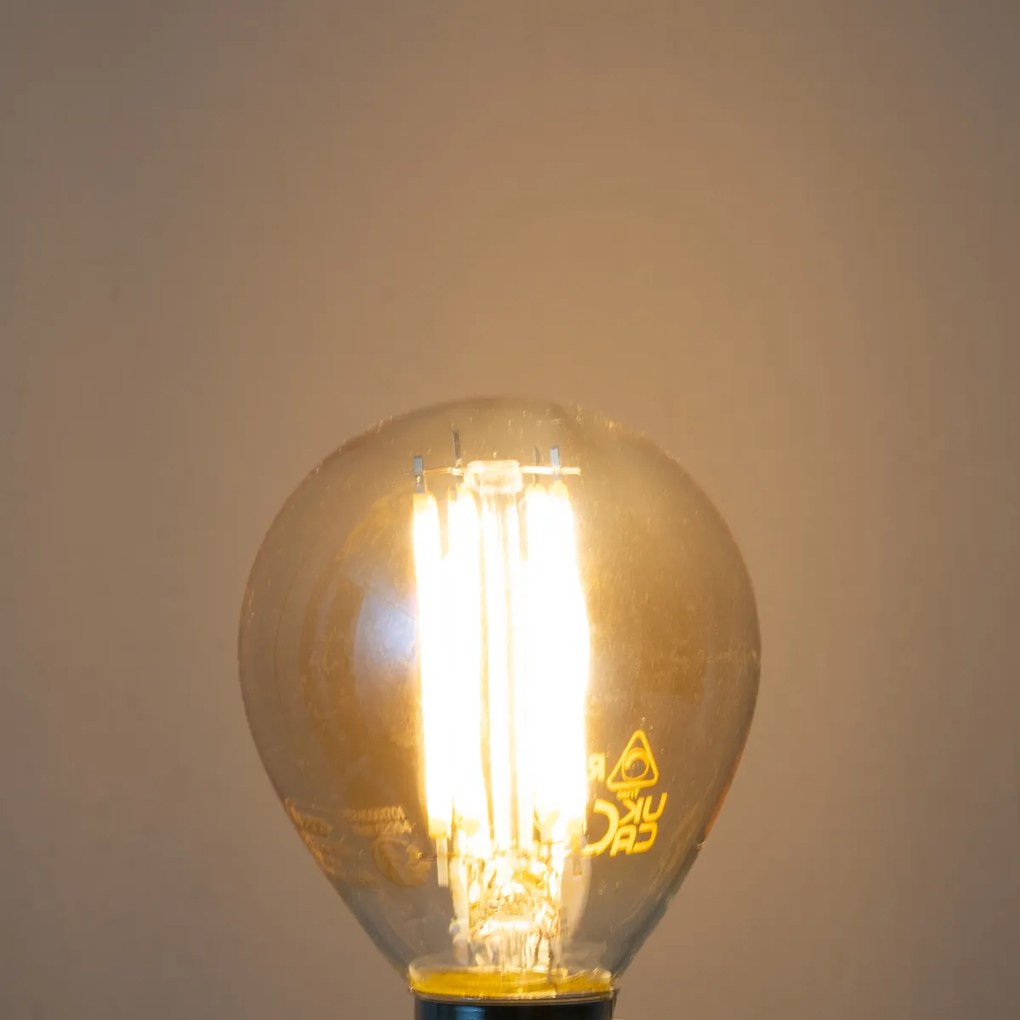 Sada 5 LED žárovek E14 G45 zlatá 2W 180 lm 2100K