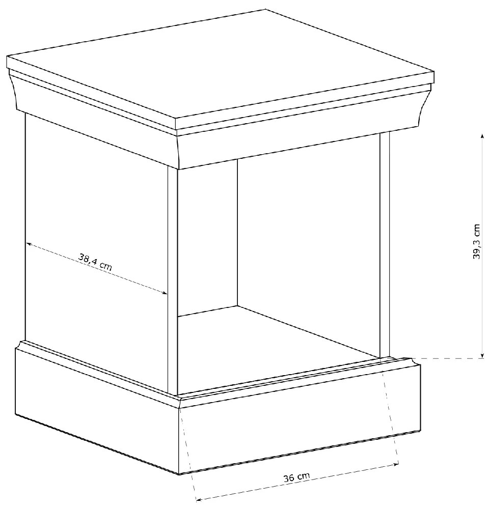 Antica K | noční stolek A7 | 38,5 cm | kraft zlatý
