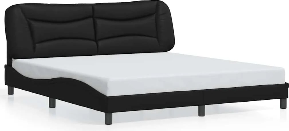 Rám postele bez matrace Hvar černý 180x200 cm umělá kůže 3208016