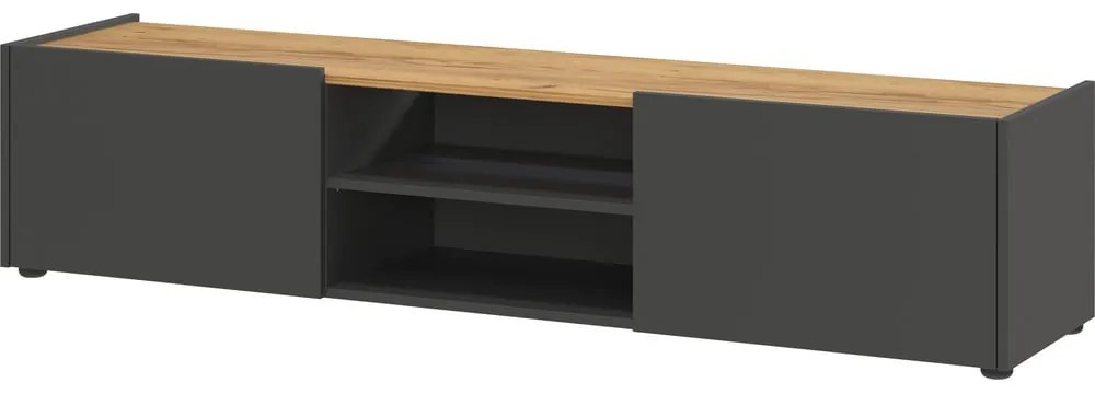 Antracitový TV stolek 164x35 cm Schlangen – Germania