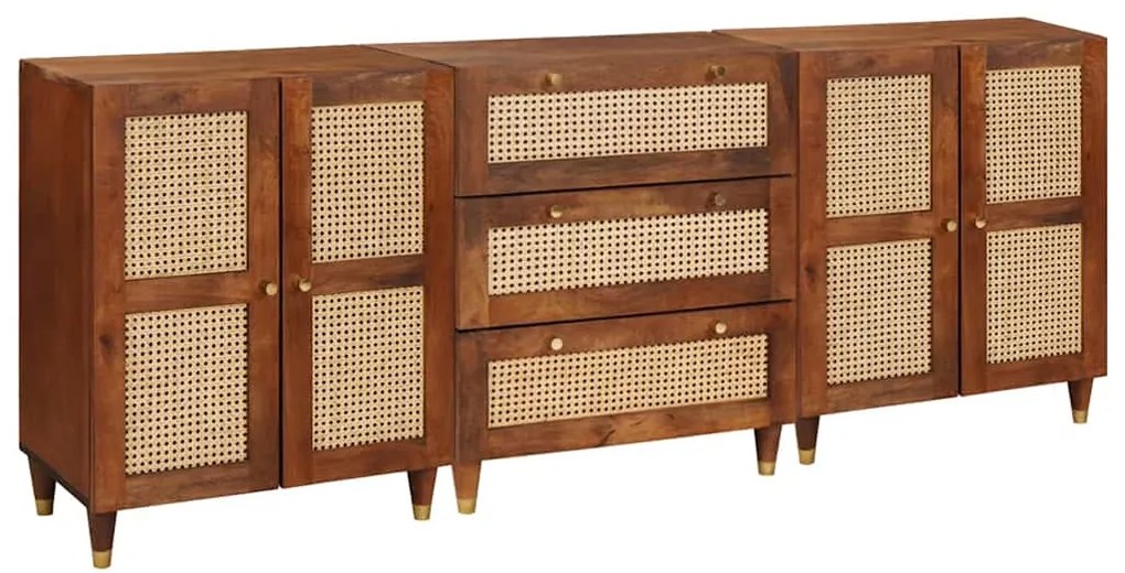 Sestava komody 3 ks 180 x 33 x 75 cm Masivní mangové dřevo 3310170