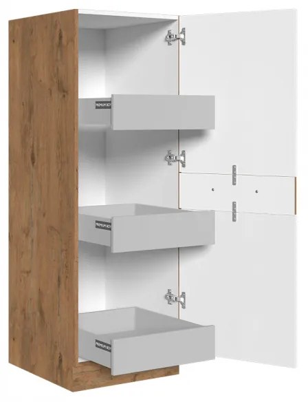 Woodline 50 DK-145 1F Střední kuchyňská skříňka, Barva: Dub lancelot / bíly lesk