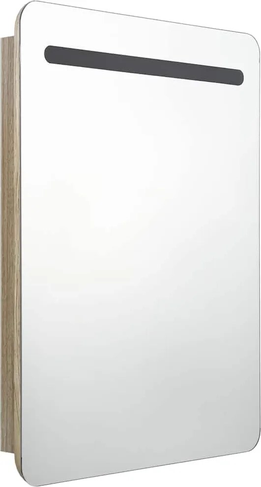 LED koupelnová skříňka se zrcadlem dub 60 x 11 x 80 cm 326507