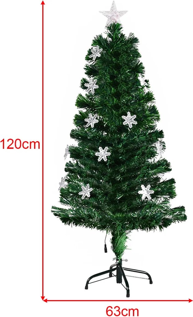 Costway Vánoční stromeček LED 120 cm Umělý vánoční stromek s optickým