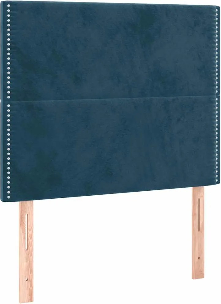 Box spring postel s matrací tmavě modrá 100x200 cm samet 3129139