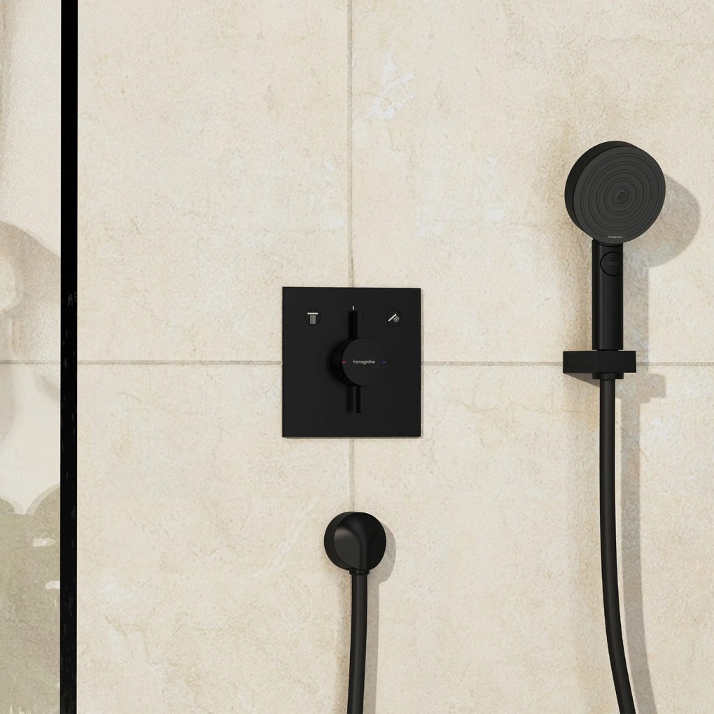 Hansgrohe DuoTurn E, baterie pod omítku pro 2 spotřebiče, černá matná, HAN-75417670