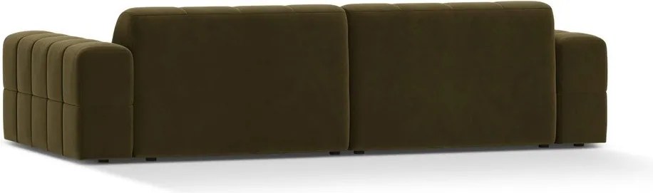 Khaki sametová pohovka 252 cm Chicago – Cosmopolitan Design