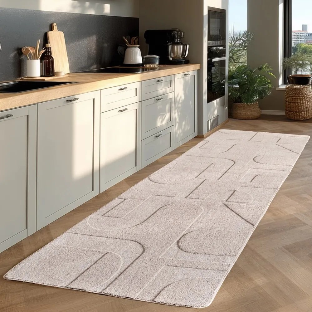 Krémový pratelný běhoun 80x250 cm Pompei 1614 – Ayyildiz Carpets