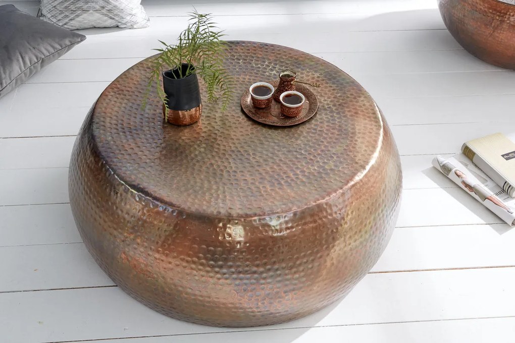 Invicta Konferenční stolek ORIENT 80cm měděná patina 39536