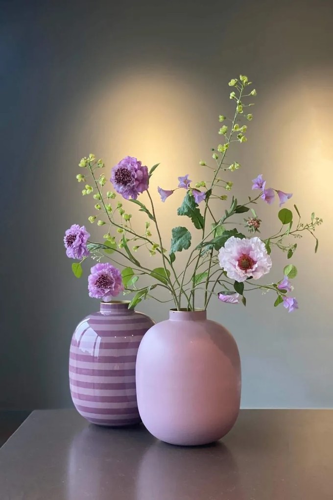 Pip Studio velká kovová váza 32cm, lila matná (Kovová váza v lila barvě )