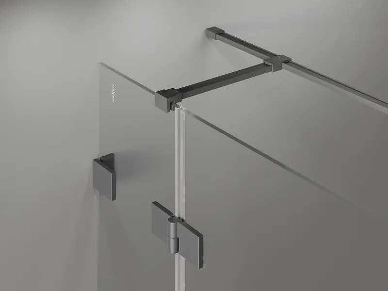 Mexen Lunar T výklopný sprchový kout pravý 120 x 110 cm, čiré sklo, grafitová, 834T-120-110-95-00-P