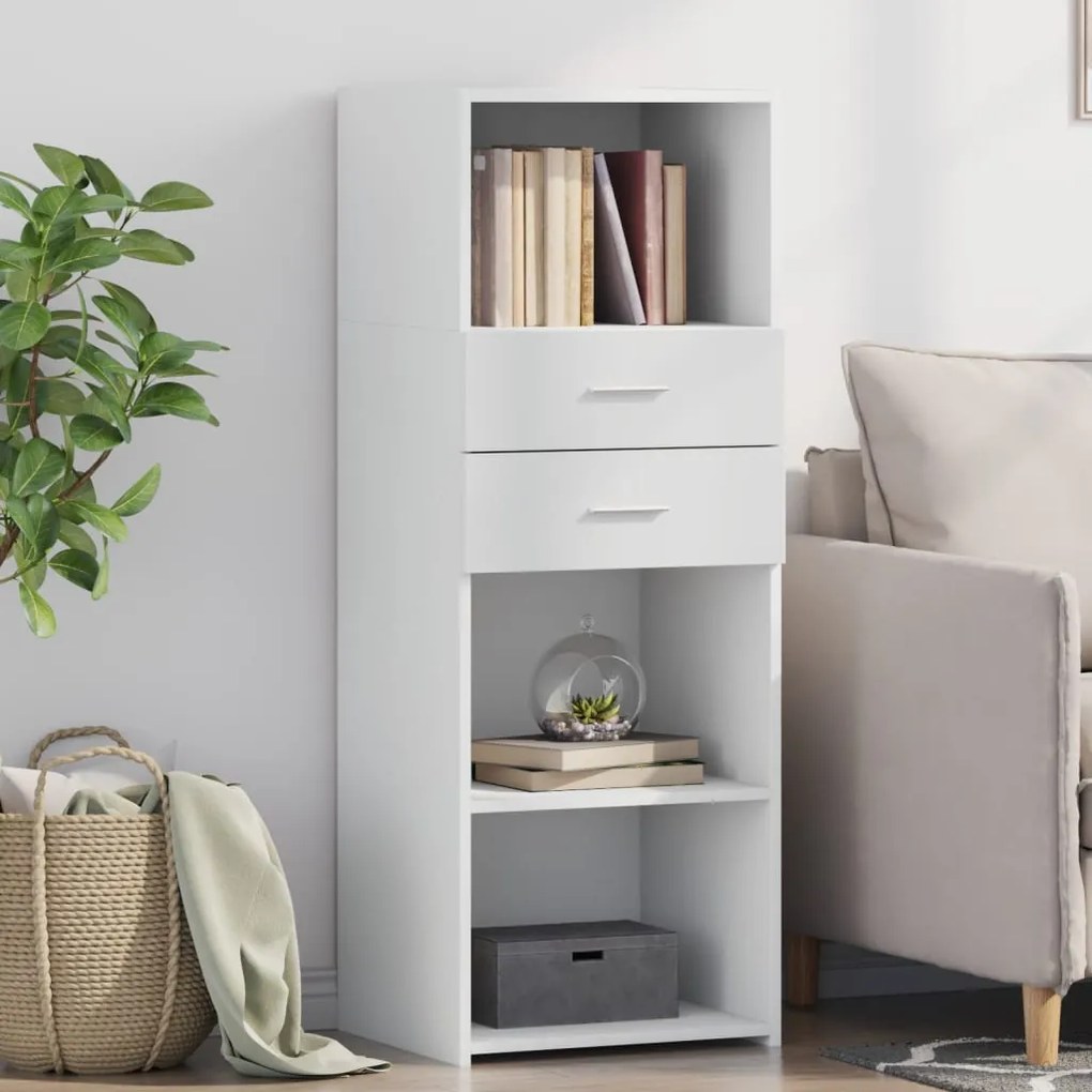 Skříň highboard bílá 45 x 42,5 x 124 cm kompozitní dřevo