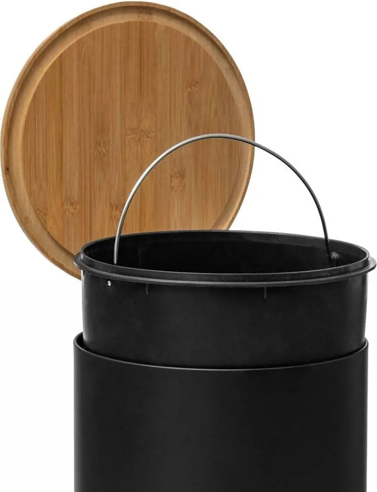 Odpadkový koš, černý odpadkový koš, 30 l, kovový