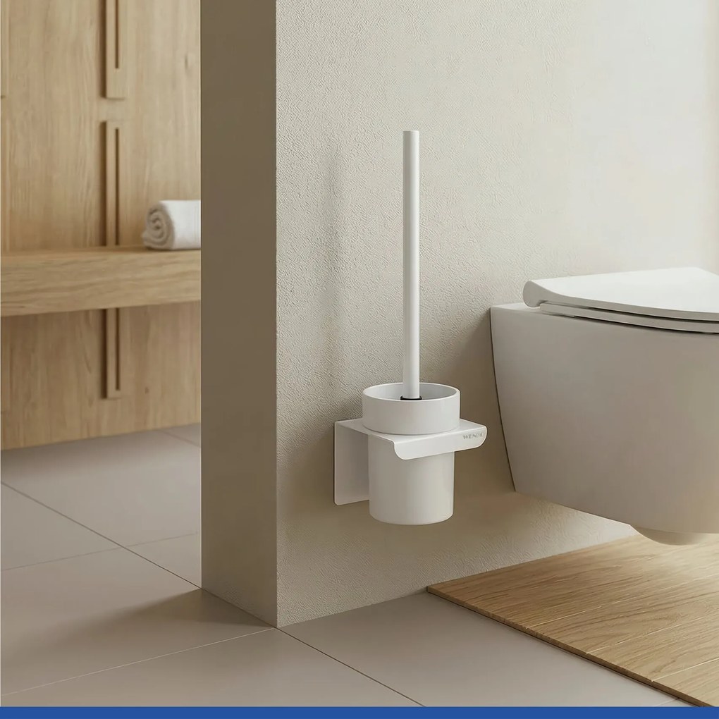 Silikonový WC kartáč, nástěnný LIZAN, WENKO, bílý