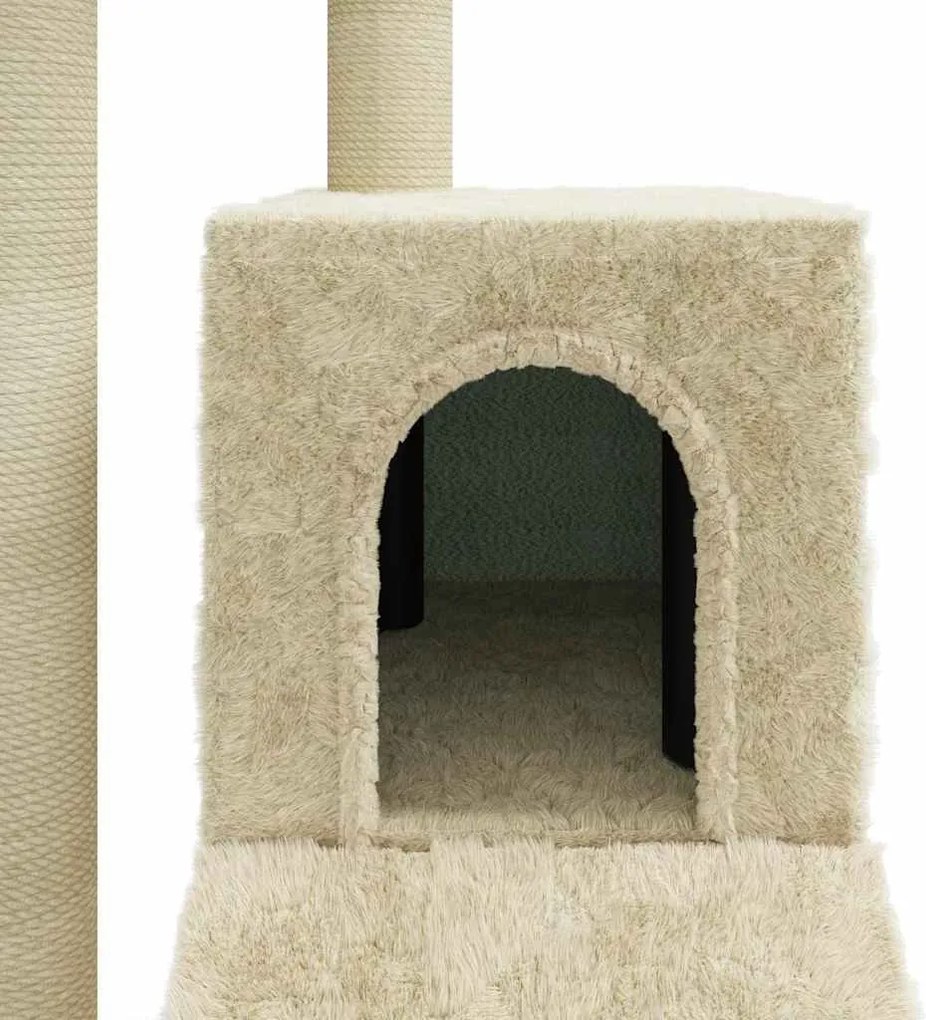 Škrabadlo pro kočky se sisalovými sloupky krémové 92 cm 171512