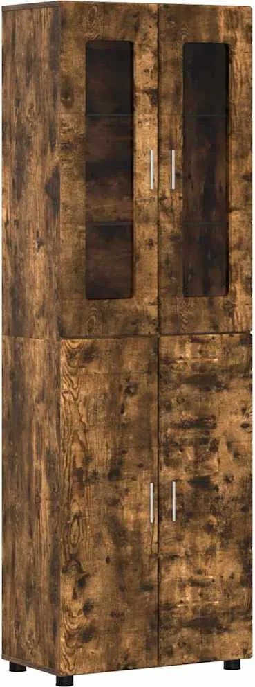 Vysoký bufet FLORIN 60 x 35 x 182 cm Kouřový dub 3397919