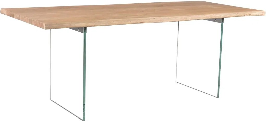 Designový jídelní stůl Massive, 200 cm, akácie / sklo