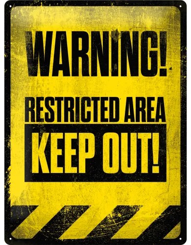 Postershop Plechová cedule: Warning! - 40x30 cm