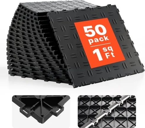 Garážové dlaždice zámkové, 30,5 × 30,5 × 1,3 cm – JQ-3050BK