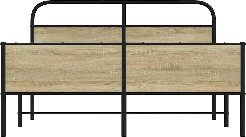 Kovový rám postele bez matrace dub sonoma 160 x 200 cm 3318694
