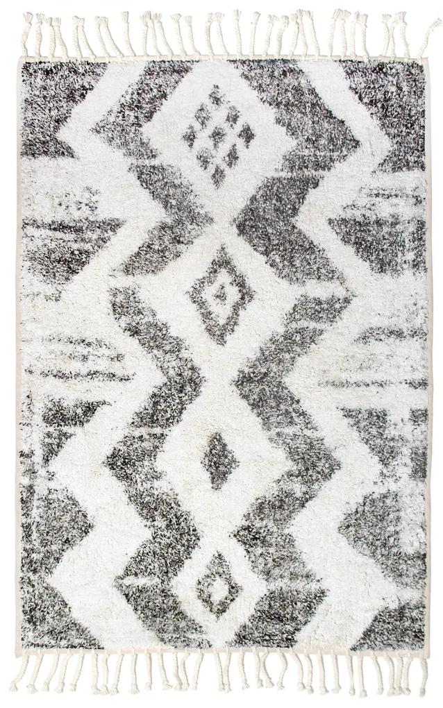 HK living Bavlněný kobereček ZigZag, černá barva, textil