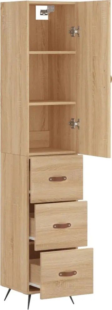 vidaXL Skříň highboard 34,5 x 34 x 180 cm kompozitní dřevo [3198828] Barva: Betonová šedá