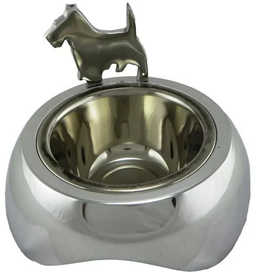 Stříbrná kovová miska pro psa Silvi - 21*21*18cm