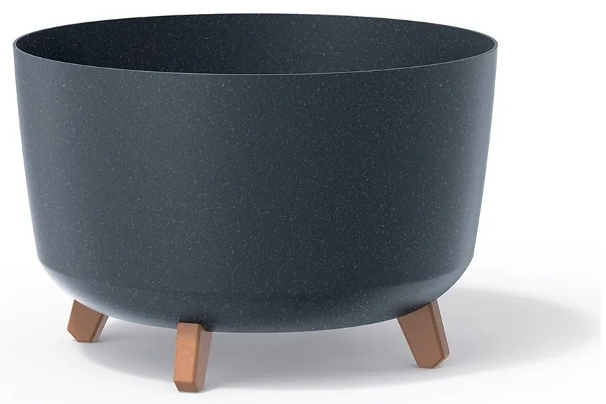 Květináč s nožkami ECO WOOD, 28,5 cm, antracit
