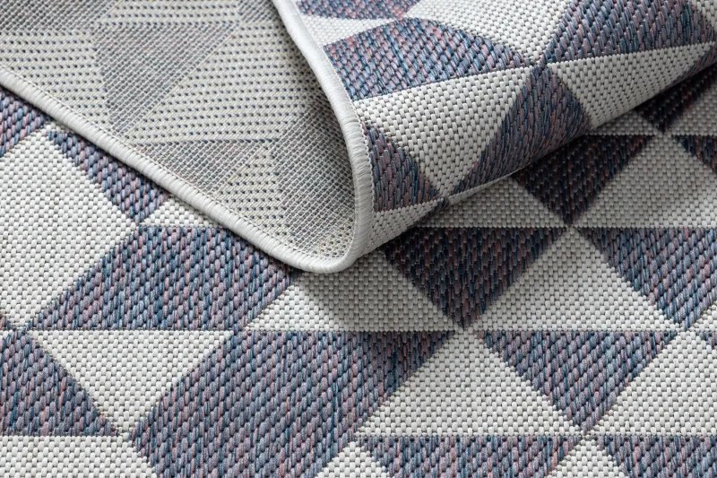 Dywany Łuszczów, Kusový koberec Sion Sisal Triangles 22373 ecru/blue-pink – na ven i na doma, 120x170, vícebarevná, chodba / předsíň