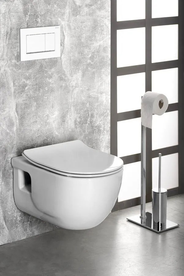 Sapho Sapho, BRILLA závěsná WC mísa s bidet. sprškou, Rimless, 36,5x53 cm, bílá, 100612