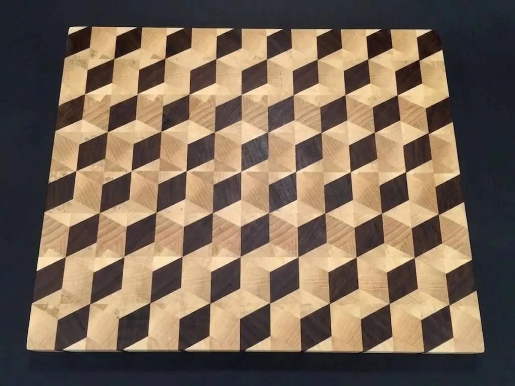 AMADEA Dřevěné prkénko servírovací mozaika, masivní dřevo- spárovka ze 3 druhů dřevin, 29x27x2,5 cm