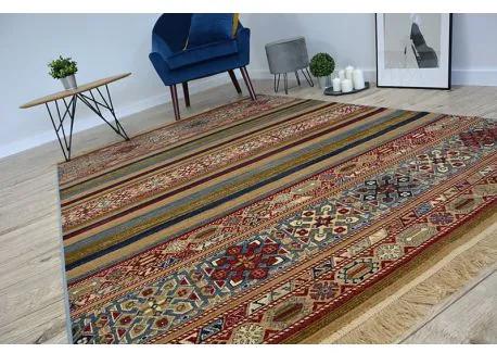 koberec WINDSOR 22890 ETNIC Střapce, modrá, bordó velikost 200x300 cm | krásné koberce cz