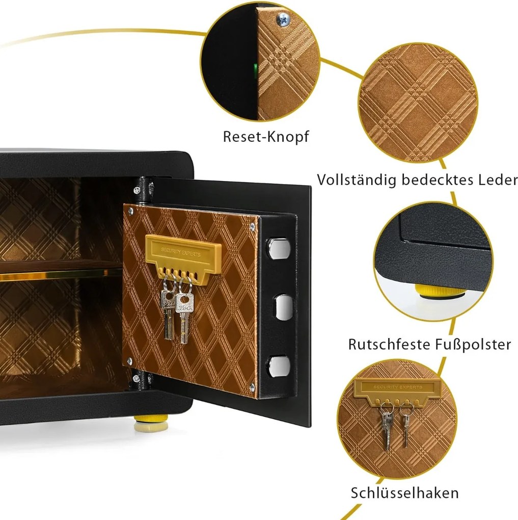 Costway Bezpečný elektronický trezor 31,5 l s digitální klávesnicí a klíčem