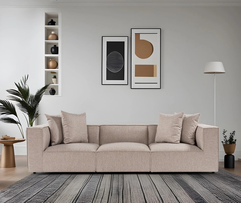 Atelier del Sofa 3-místná pohovka Sora 3 - Sand Beige, Písková Béžová