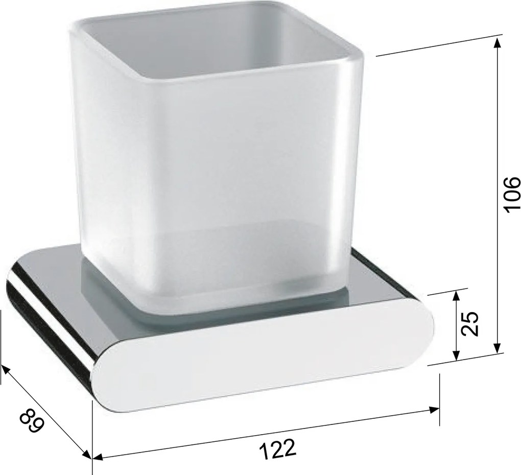 Sapho, FLORI pohár, černá matná/mléčné sklo, RF004/15