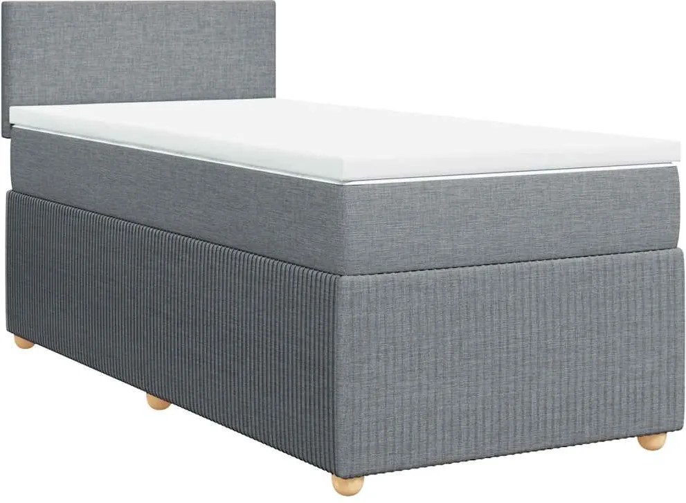 Box spring postel s matrací světle šedá 80 x 200 cm textil 3289576