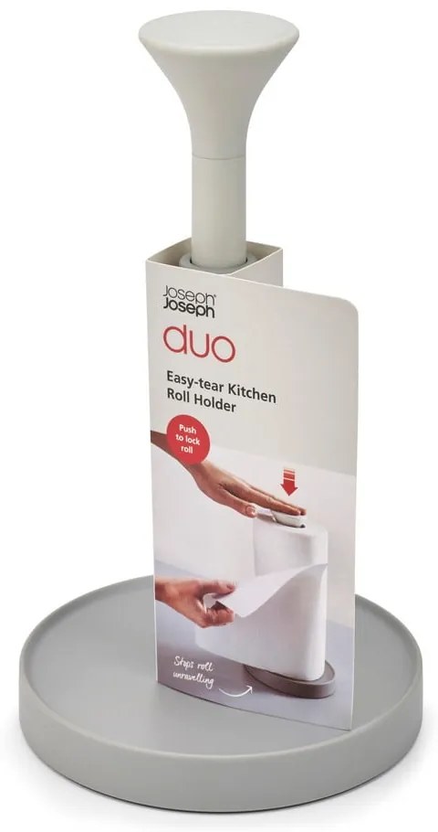 Šedý plastový stojan na papírové utěrky ø 16 cm Duo – Joseph Joseph