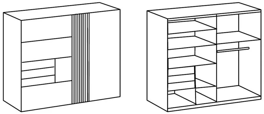 Šatní skříň Coburg, 180 cm, bílá/dub artisan