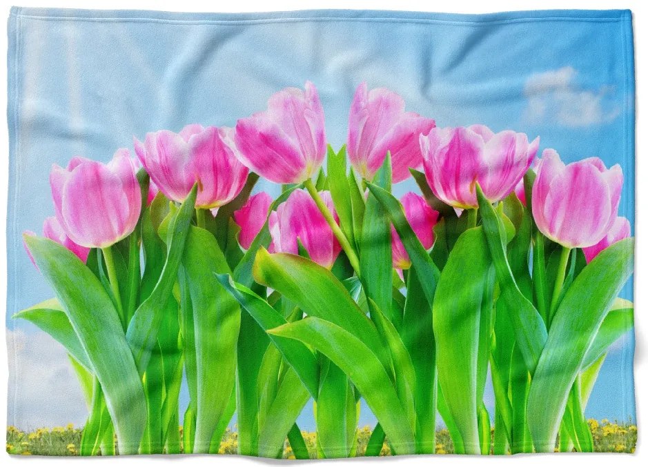 Deka Tulipány (Rozměr : 200 x 140 cm, Podšití beránkem: NE)