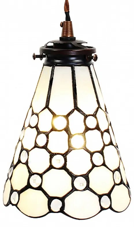 Závěsná Tiffany lampa kamínky Sacheverell – 15x115 cm