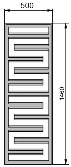 Zehnder Tetris ZT50150BM Radiátor do otopné soustavy, 50x146 cm, černá mat 0557