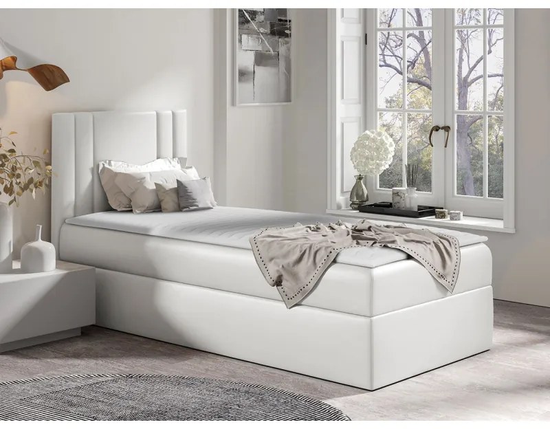 Jednolůžková postel Neresko Mini, Strana: levá, Rozměr postele: 90x200, Barva:: ekokůže Soft 020 (grafit)