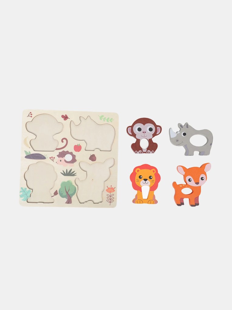 Sinsay - Dřevěné puzzle s motivem zvířat 5 ks - vícebarevná