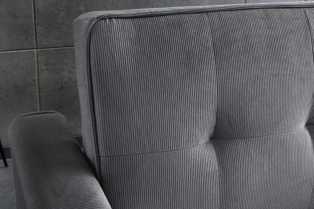 Designová rozkládací sedačka Zaragoza 180 cm šedý manšestr