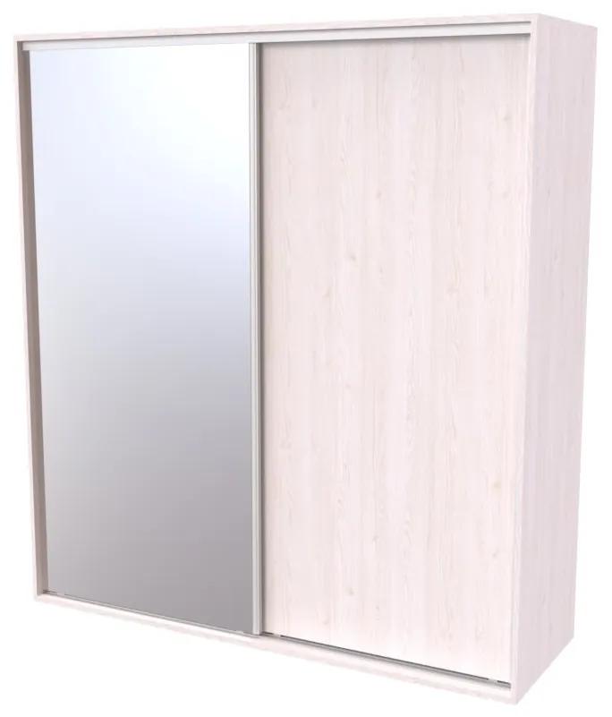 Nábytek Mikulík Skříň FLEXI 2 - dveře plné a zrcadlo ROZMĚR: (š/v/h) 180 x 220 x 65 cm