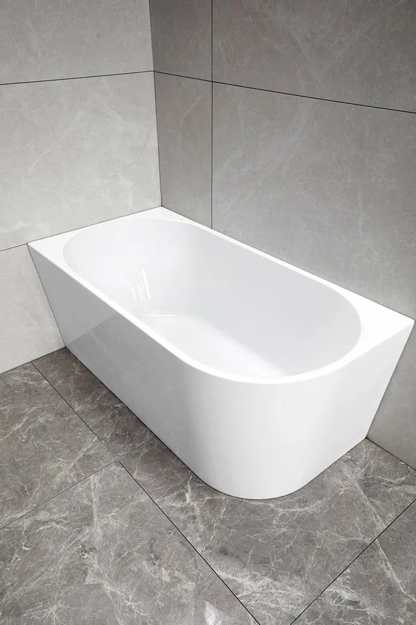 Aqualine Aqualine, TIBERA L rohová stojící vana 150x75cm, bílá, E1047