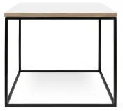 Tone Hone Konferenční stolek Daime 50 cm (Bílá s překližkovými hranami, černé nohy)
