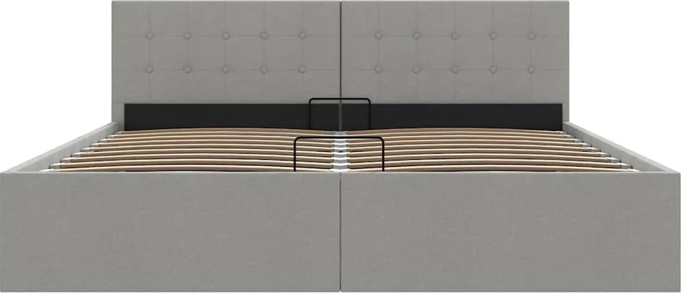 Zvedací rám postele úložný prostor světle šedý textil 160x200cm 285580