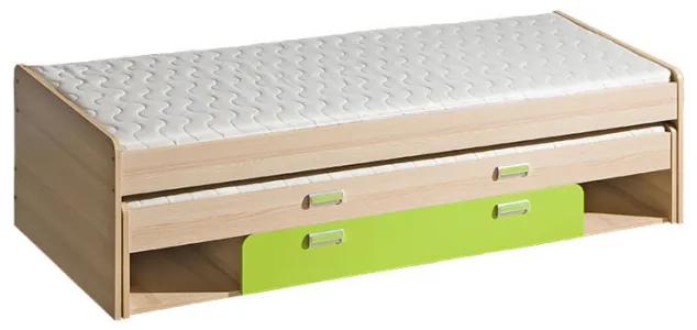 Dětská postel dvojlůžko s matracemi Flue L16m, Odstín 24 F jasan coimbra - fialová