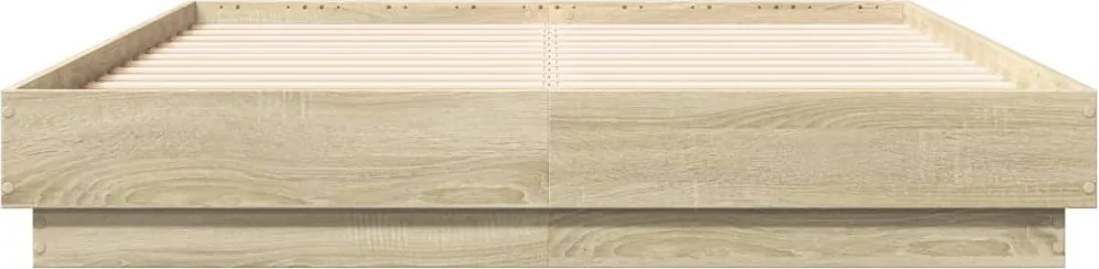 Rám postele s LED osvětlením dub sonoma 135 x 190 cm 3209816